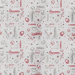 Bacati Muslin 2 Piece Security Blankets, Baseball/Red/Grey