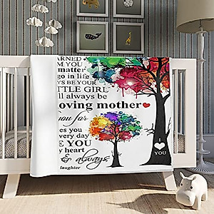 Soft Fleece Mother Blanket for Mom, from Daughter, Warm Throw Blanket, Birthday Gifts for Mom 50" x 60"