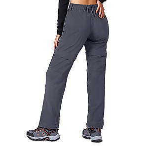 Cycorld Women's-Hiking-Pants-Convertible Quick-Dry-Stretch-Lightweight Zip-Off Outdoor Pants with 5 Deep Pockets (Grey, Small)
