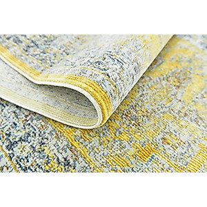 Unique Loom Baracoa Collection Area Rug - Prado (2' 2" x 6' 1" Runner, Yellow/ Ivory)