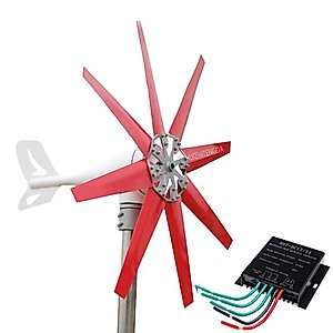 HUIZHITENGDA 12000W Vertical Axis Wind Turbines, 110V /220V Generator Lantern Motor Kit Windmill Energy Charge Turbines for Higher Power Generation(White),220v