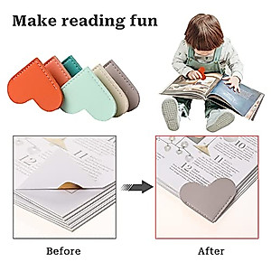 Leather Heart Bookmark,Bookmarks for Women,Portable Book Marks Women Gift,Book Accessories for Reading Lover,Cute Handmade Book Reading Gift for Book Lovers 6pcs