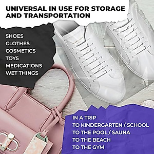 APQ Clear Drawstring Bag, 10 x 14 Inches. Pack of 50 Clear Plastic Drawstring Bags. 2 Mil Drawstring Clear Plastic Bags. Waterproof Clear Plastic Bags Drawstring for Cosmetics, Toiletries