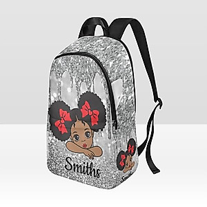 Deargifts Custom Glitter Backpack for Girls Boys Kids Personalized Name School Backpack Book Bag