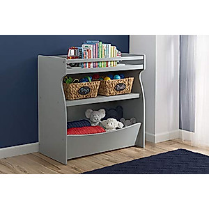 Delta Children 2-in-1 Changing Table & Storage Unit, Grey and Waterproof Baby and Infant Diaper Changing Pad, Beautyrest Platinum, White