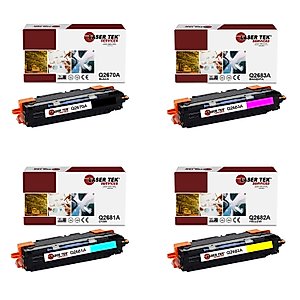 Laser Tek Services Compatible Toner Cartridge Replacement for HP 308A 311A Works with HP Color Laserjet 3500 3500n 3550 3550n Printers (Black, Cyan, Magenta, Yellow, 4 Pack)