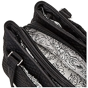 Vera Bradley Women's Microfiber Mini Multi-compartment Crossbody Purse, Classic Black, One Size