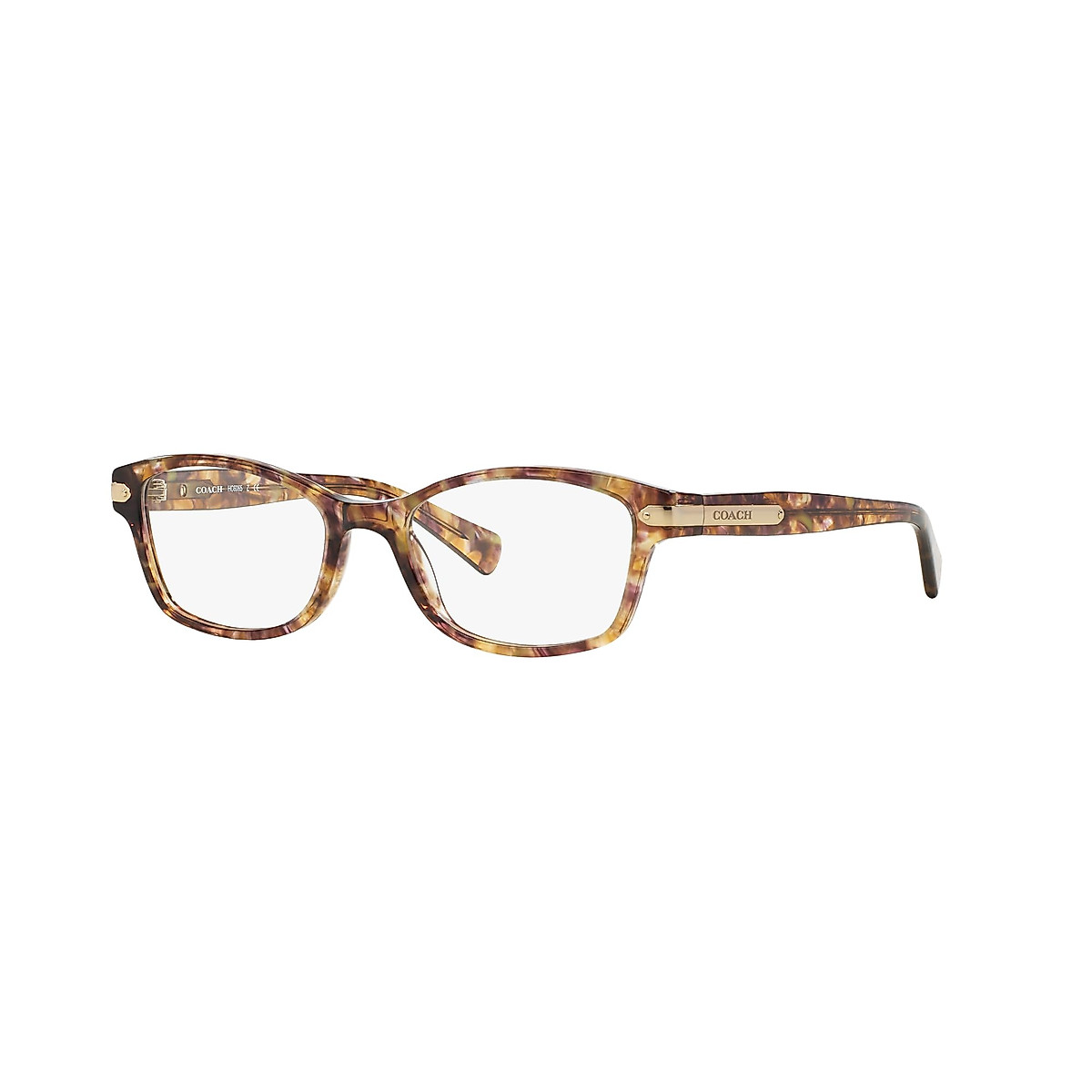 Coach HC6065 Prescription Eyewear Frames, Light Brown Confetti Tortoise/Demo Lens, 51 mm