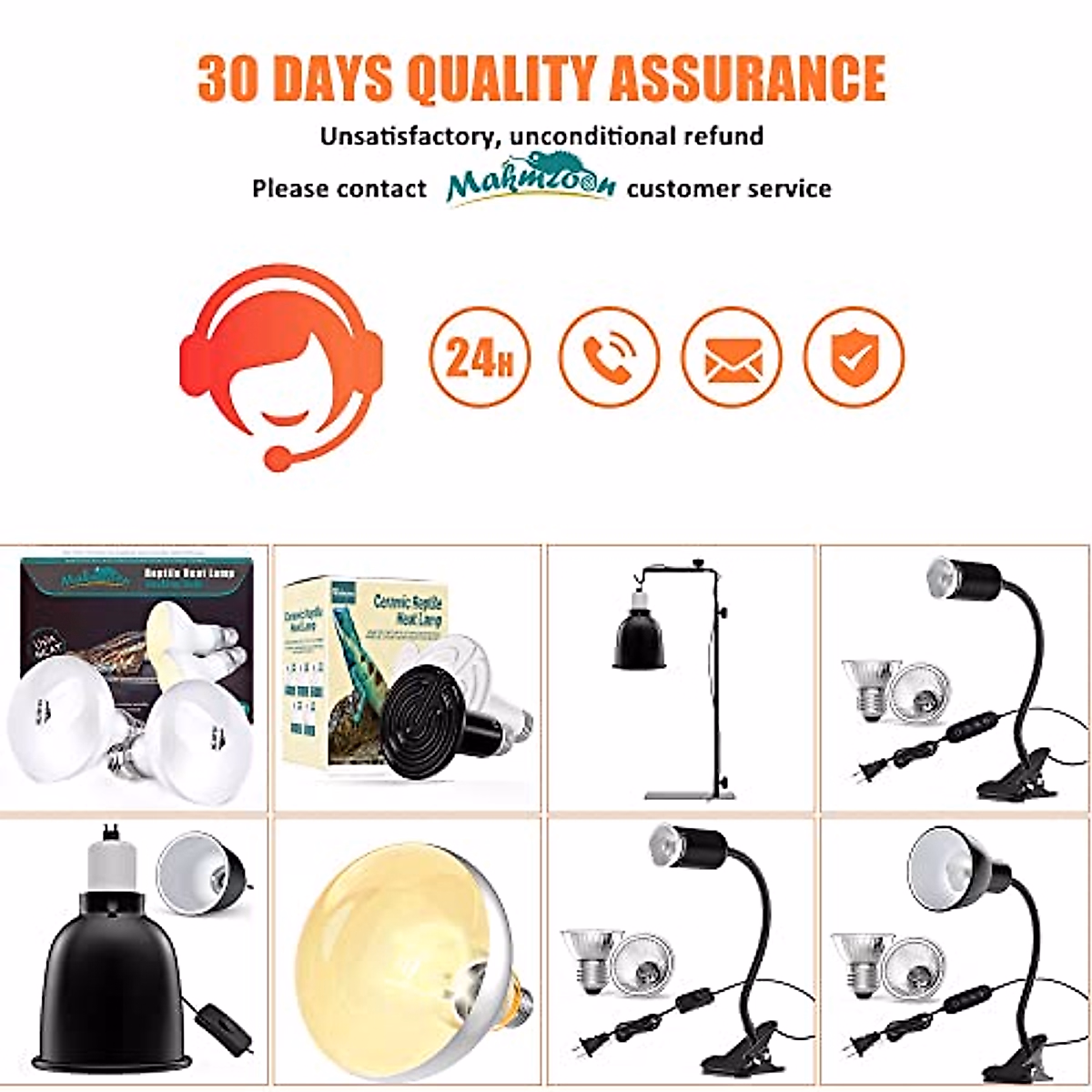 Makmzoon Reptile Heat Lamp, UVA UVB Turtle Light Bulb*2 Reptile Light Fixture with 360° Rotatable Hose and Timed Suitable for Turtle Reptile Plant (2 Pack 50w Bulb)