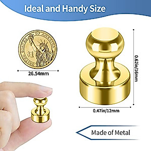 20Pack Gold Fridge Magnets for Whiteboard Small Refrigerator Magnets Office Magnets for Refrigerator Whiteboard Billboard in Kitchen Classroom School