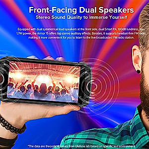 Ulefone Armor 15 Unlocked Rugged Smartphone 2023, Android 12 6GB+128GB Waterproof Cell Phone with Earbuds, 16MP + 8MP Camera, 5.45" HD+ Screen 6600mAh Battery Dual SIM 4G Rugged Phone NFC GPS OTG Red