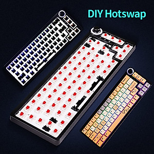 GK68 RGB Hot-Swappable Programmable Junction Box Can Be Replaced with Switch DIY Mechanical Keyboard Kit, Support AKKO, Cherry MX, Gateron, Kailh Mechanical Switch (Black)