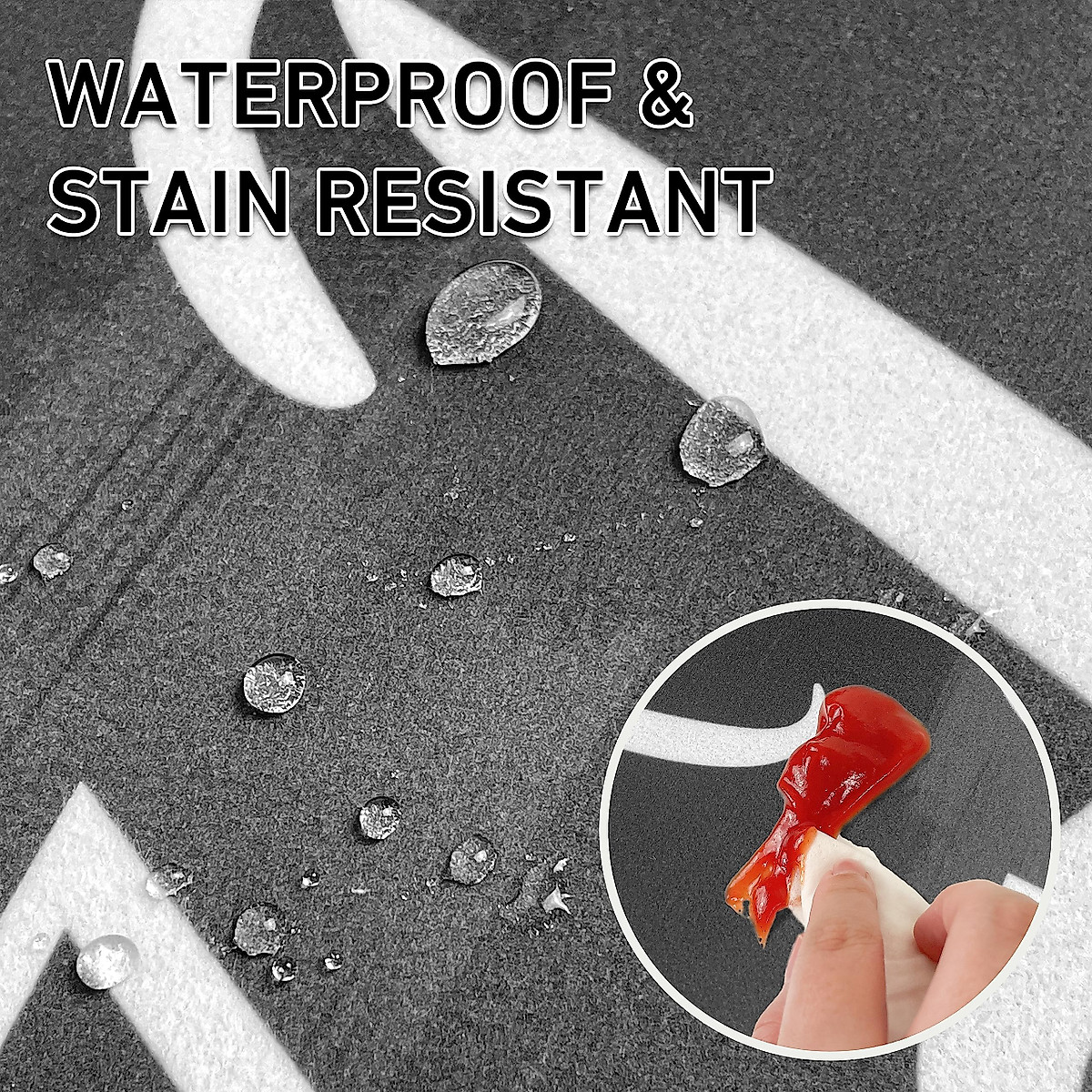 KOZYFLY Laundry Room Rug Runner 20"x60" Non Slip Laundry Rug Kitchen Rugs Washable Laundry Room Mat Waterproof Mudroom Floor Carpet Runner Bathroom Decor Farmhouse Rugs, 2x5, Dark Grey