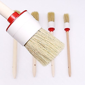 Swpeet 5 Pcs Premium Natural Boar Hair Detail Brush Set, Automotive Detailing Brushes for Cleaning Wheels/Engine/Interior/Emblems/Interior/Exterior/Air Vents