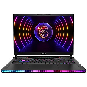 MSI Raider GE68HX 16" QHD+ (2560 x 1600) 240Hz Gaming Laptop - 13th Gen Intel Core i9-13950HX 24-Core up to 5.50 GHz CPU, 16GB DDR5 RAM, 8TB NVMe SSD, GeForce RTX 4070 8GB GDDR6, Windows 11 Pro