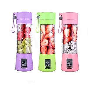 SAMADEX Portable Blender, Personal Mixer Fruit Ice Crushing Rechargeable with USB, Mini Blender for Smoothie, Fruit Juice, Milk Shakes, 13oz, Six 3D Blades for Great Mixing (Purple)