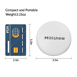 Milishow Compact Mirror with LED Light,1x/10x Magnifying Rechargeable Mirror,3.5in, Dimmable Travel Mirror for Purse,Pocket,Handheld 2-Sided Makeup Mirror (White 1Pack)