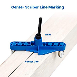 74 pcs handheld dowel jig kit 2 in 1 Center Scriber Line doweling hole jig with Wood Dowels Pins Drill Bits for Woodworking Drilling and Marking