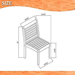 Amazonia Venice 9-Piece Outdoor Armless Square Dining Set | Eucalyptus Wood | Ideal for Patio and Indoors