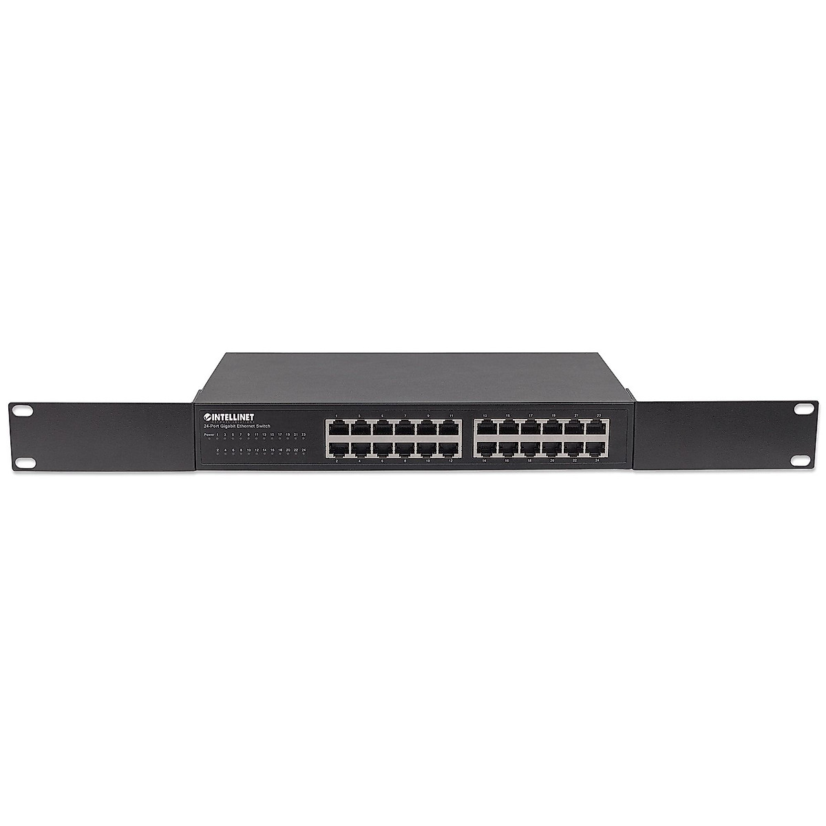 Intellinet 24 Port Gigabit Ethernet Switch - Unmanaged, 10/100/1000 Mbps Ports, Rackmount & Desktop, Sturdy Metal Design, Fanless Quiet, EEE, Flow Control – 3 Yr Mfg Warranty - 561273