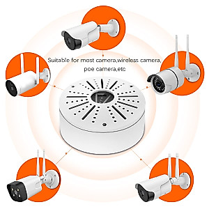【Specially Designed for Dome Cameras】 Security Camera Junction Box Mount Bracket, Hide Cable Junction Base Boxes, Metal Junction Box CCTV, Base Junction Box for CCTV Cams by WEILAILIFE (4 Pack)