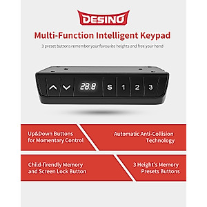 DESINO Electric Standing Desk Height Adjustable, 63x 24 Inch Electric Stand up Desk Home Office, Sit Stand Desk with Splice Board, Black Frame & Espresso Desktop