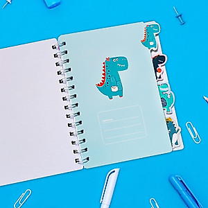 Rhuyoshn Dino Notebooks for Kids - Small Cartoon Spiral Notepads - 4 Pack Cute Dianosaur Writing Journal Diary Note Pads, Lined Paper, for Boys Students