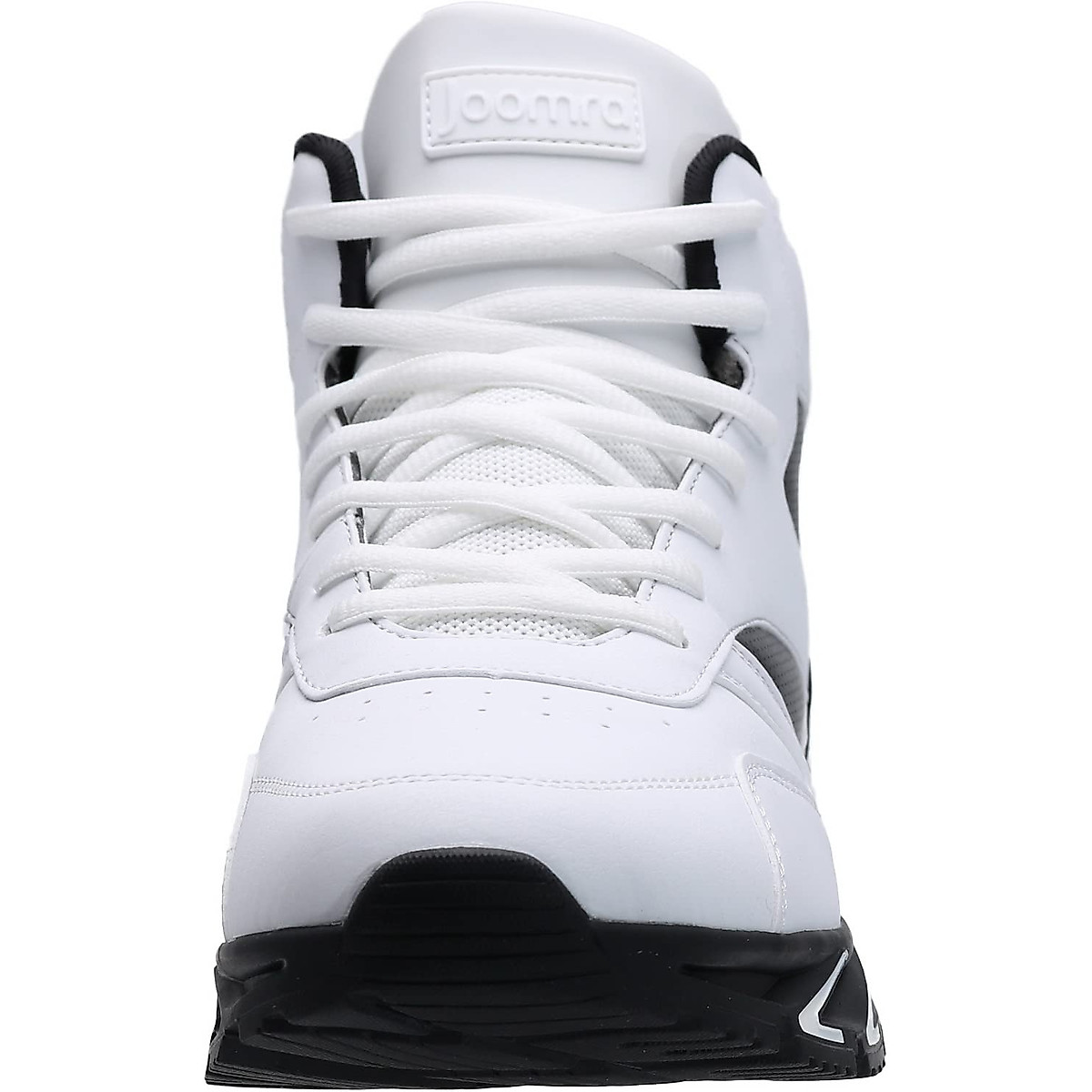 Joomra Men's Basketball Shoes White for Walking Jogging Gym Fitness Travel Stylish Lace up High Mid Top Cushion Trainer Athletic Sneakers Size 11