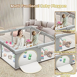 Baby Playpen 47x47 inch Small Playpen for Babies and Toddlers Active or Nap Area