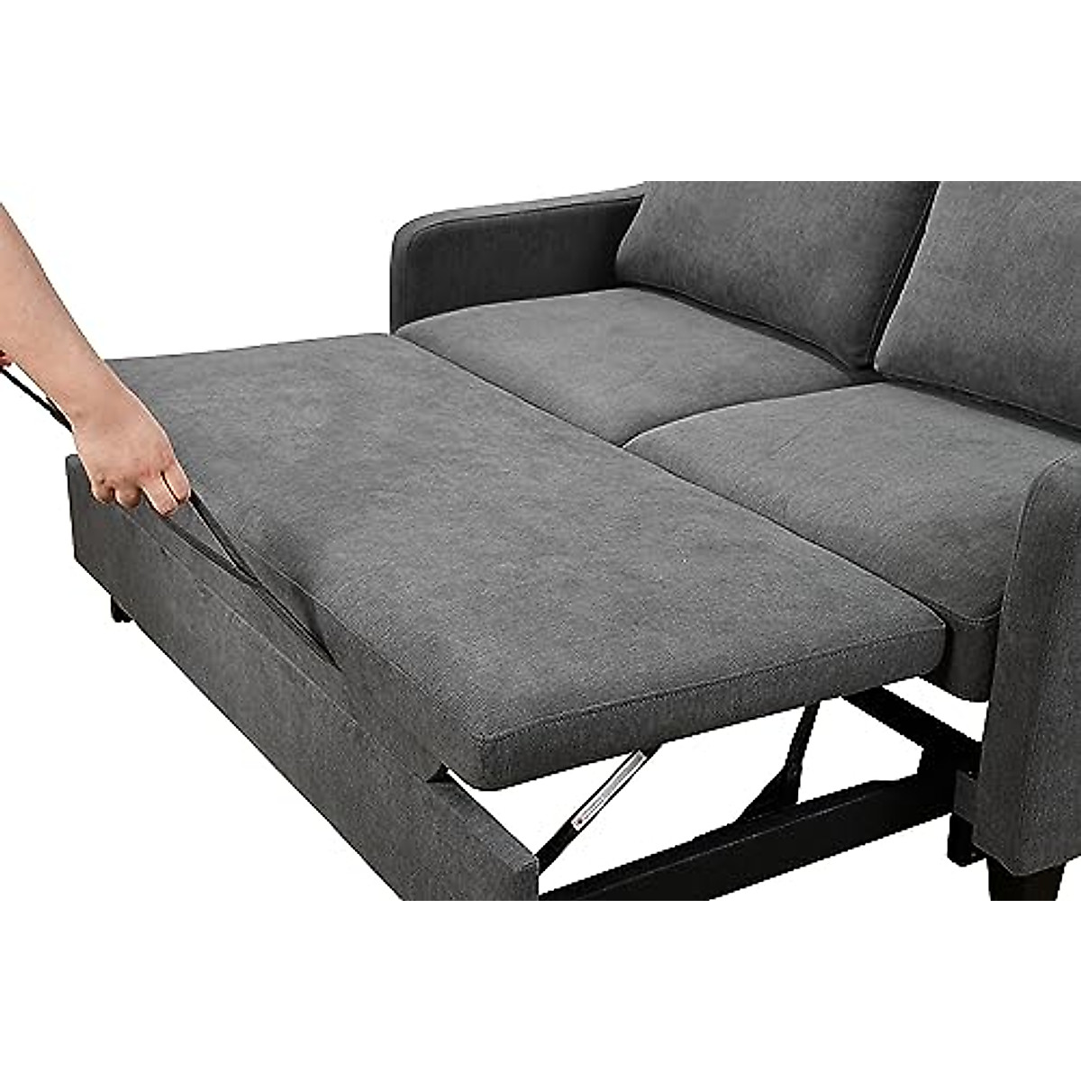 FANYE Loveseat Sofa with Pull Out Sleeper Couch Bed,2 Seater Sofa & Couch W/Adjustable Backrest and Pillows for Home Apartment Office Living Room Furniture Sets