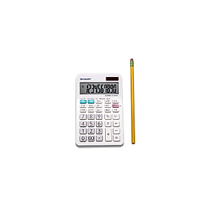 Sharp EL-330WB Standard Function Basic Desktop Calculator, Large Display, For Home and Office, Dual Power, Solar and Battery