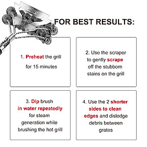 GRILLART Grill Brush for Outdoor Grill Bristle Free - Safe BBQ Grill Cleaner Brush - 17" BBQ Brush for Grill Cleaning Kit -Stainless Grill Cleaning Brush BBQ Grill Accessories Tools- Gifts for Men Dad
