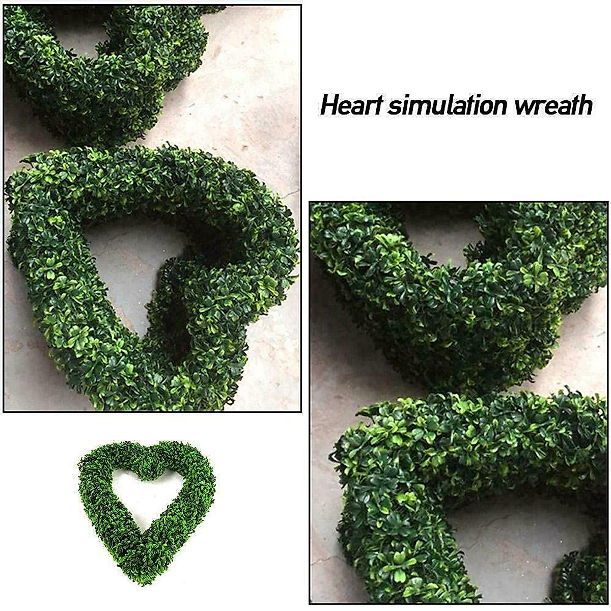 OVBBESS Garden Products Topiary Boxwood Heart Topiary Door Hanging Love Heart Home Decor