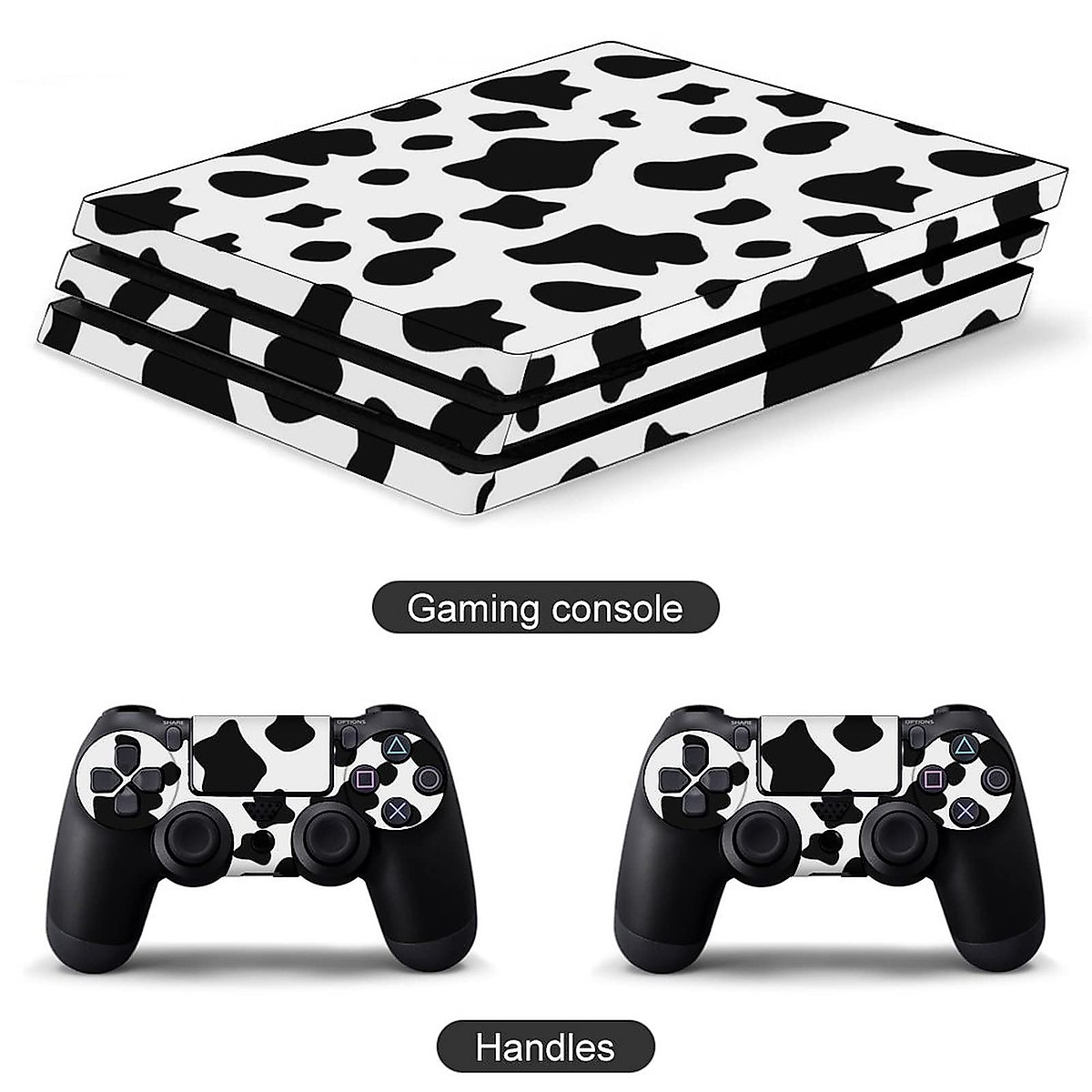 Cow Print PVC Adhesive Sticker Skin Protector Sticker for PS4 Pro/PS4 Slim Controller for PS4 Pro