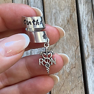 Carrie Clover Stethoscope Name Tag, Stethoscope ID Tag with charm, Stethoscope Charm, Stethoscope Name Tag, Nurse Appreciation Gift, Nurse Graduation Gift, Pinning Ceremony Health Professional gift