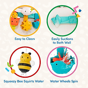 Battat – Baby Bath Toy Bar – 6 Removable Pieces & 2 Suction Cups – Stacking & Sorting Toys – Toddler Bath Toys – 12 Months + – Rain & Shine Bath Bar