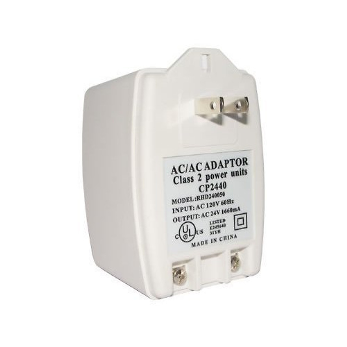24V40AC 24V AC 40VA Transformer Input: AC 110V / 120V 60Hz Output: AC 24V 1660mA UL Listed 110V AC