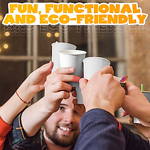 LEGLO 50Pcs Disposable Coffee Cups Reusable - 9 Oz Paper Cups for Drinking Disposable Cups Hot Beverage Cups - Tea Cups Party Paper Cups for Wedding Reception