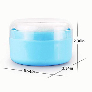 Onwon After-Bath Puff Box Empty Body Powder Container Dispenser Case with Sifter and Powder Puffs for Home and Travel Use