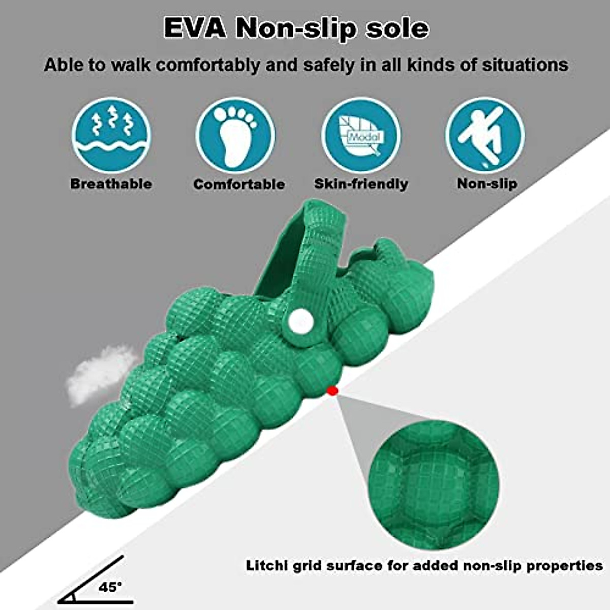 LACADER Massage Bubble Slides Slippers for Women Men, Funny Non-slip Spa Slipper Beach Pool Quick Dry Slide Sandals for Indoor Outdoor, Bubble Slides Multi-function with Heel