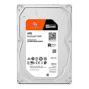 Seagate FireCuda HDD 4TB Internal Hard Drive HDD - 3.5 Inch CMR SATA 6Gb/s 7200RPM 256MB Cache 300TB/year with Rescue Services (ST4000DX005)