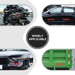 NTNEV 10PCS Arrow Reflective Stickers, Waterproof Vehicle Safety Warning Stripe Adhesive Decals, Bumper Body Helmets Stickers, Universal for Car, Truck, Motorcycle, Bicycle (White)