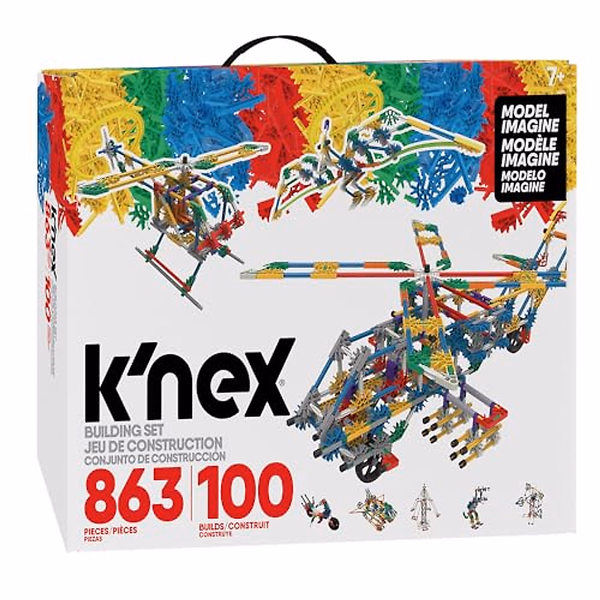 K’NEX Imagine: 100 Model Building Set – 863 Pieces, STEM Learning Creative Construction Model for Ages 7-10, Interlocking Engineering Toy for Boys & Girls, Adults - Amazon Exclusive