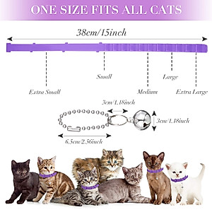 4 Pieces Cat Calming Collars Adjustable Cat Pheromones Calming Collars with 4 Bells Reducing Anxiety for Pets Suitable for Small Medium and Large Cats (15 Inches)