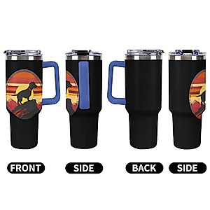 Dachshund Vintage 40 Oz Tumbler Insulated Stainless Steel Water Bottle Travel Mug Car Cup with Handle And Straw