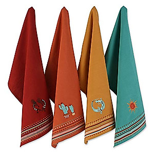 DII Tabletop Collection, Southwest Hacienda Stripe, Dishtowel Set, 18x28, Assorted, 4 Piece