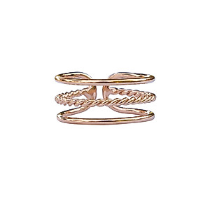 Handmade Gold Triple Band Adjustable Toe Ring, Yellow Gold Plated over Sterling Silver, Classic 3 Rows Dainty Open Toe, Pinky or Knuckle Rings for Women, Beach Foot Jewelry, By MiYa Jewelry