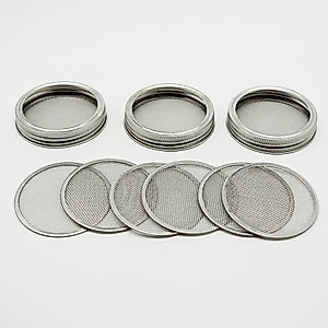 12 Pack Sprouting Lids,304 Stainless Steel Screen Filter Strainer Lid for 2.75 Inch Regular Mouth Mason Jar,Mesh Bean Sprout Sieve Lids,Home Use Alfalfa,Salad,Broccoli,Lentil NO GLASS JAR QurHapzy