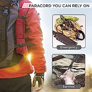 TECEUM Paracord Type IV 750 lb Black 016 – 50 ft – 4mm – 100% Nylon Strong Tactical MIL–SPEC Parachute Cord – Survival Rope Emergency para Cord 11 Strands Core EDC Camping Hiking Military Gear 016a n