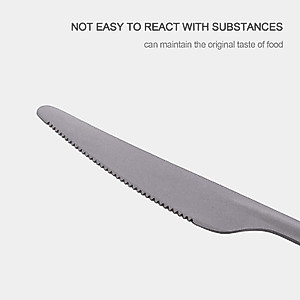 iBasingo Titanium Knife Fork Spoon Bottler Opener Tableware Set 4 in 1 Storage Design Protable Lightweight Cutlery for Outdoor Camping Kitchen CJ-Ti1066T